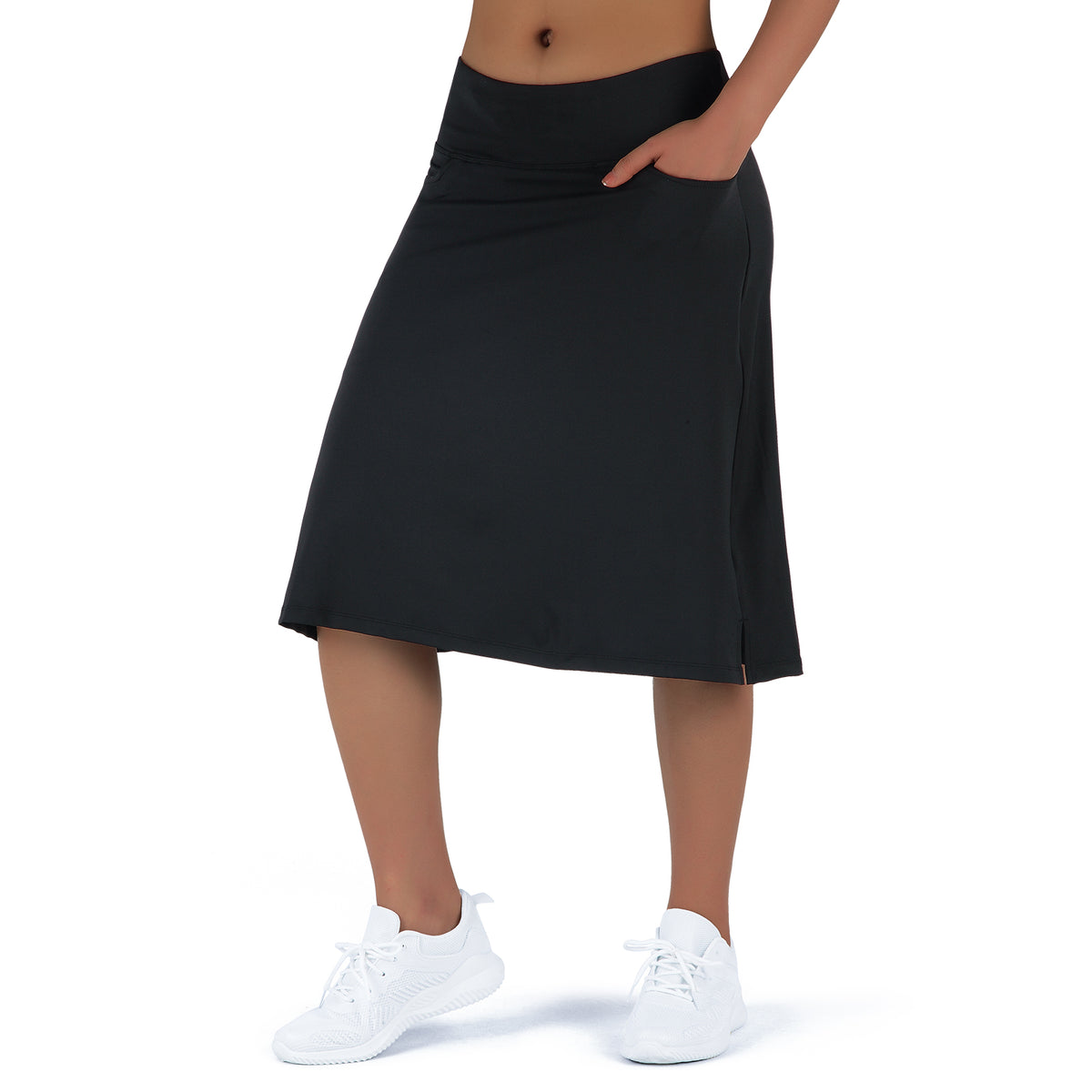 Women's 25" Midi Length Skorts Skirts with 3 Pockets Modest Skirts Wom ...